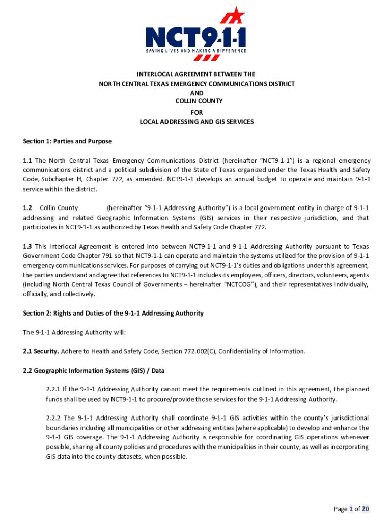 Fillable Online interlocal agreement between the - Collin County Fax ...