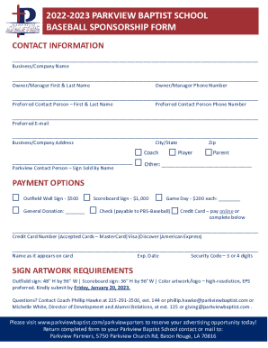 Fillable Online 2022-2023-PBS-Baseball-Sponsorship-Form.pdf Fax Email ...