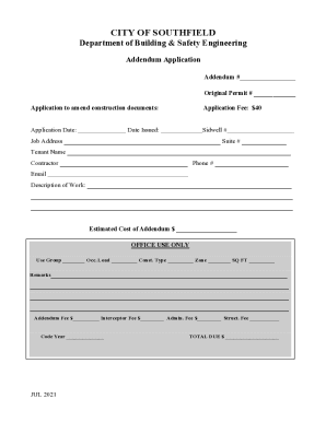 Fillable Online Addendum Application 2021.doc Fax Email Print - pdfFiller
