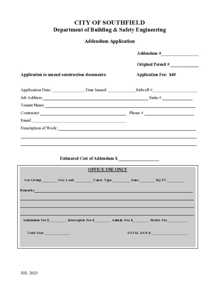 Fillable Online Addendum Application 2021.doc Fax Email Print - pdfFiller