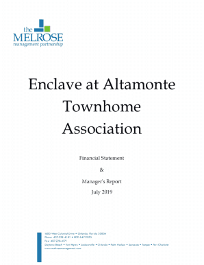 Fillable Online What Are The Standard Financial Statements For An HOA ...