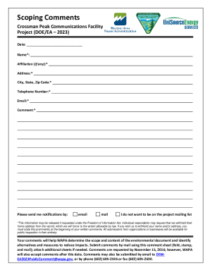 Fillable Online DSW opens public scoping for proposed work on Crossman ...