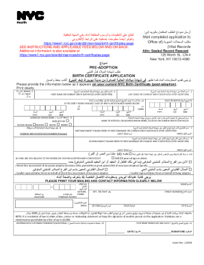 Fillable Online Birth Certificate OrderNYC311 - NYC.gov Fax Email Print - pdfFiller