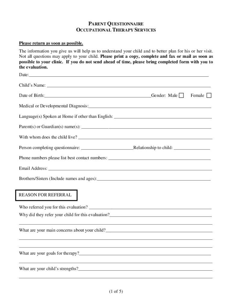 Fillable Online Assessments of Functional Skills: Occupational Therapy ...