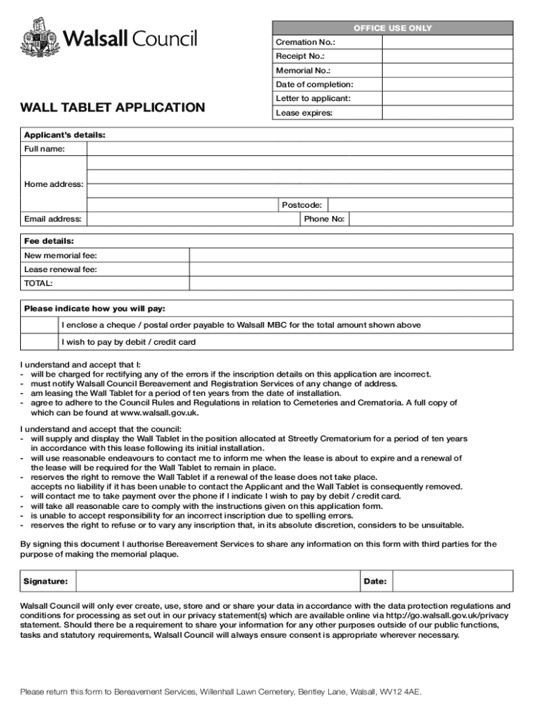 Fillable Online Requirements for Completing the Application for ...
