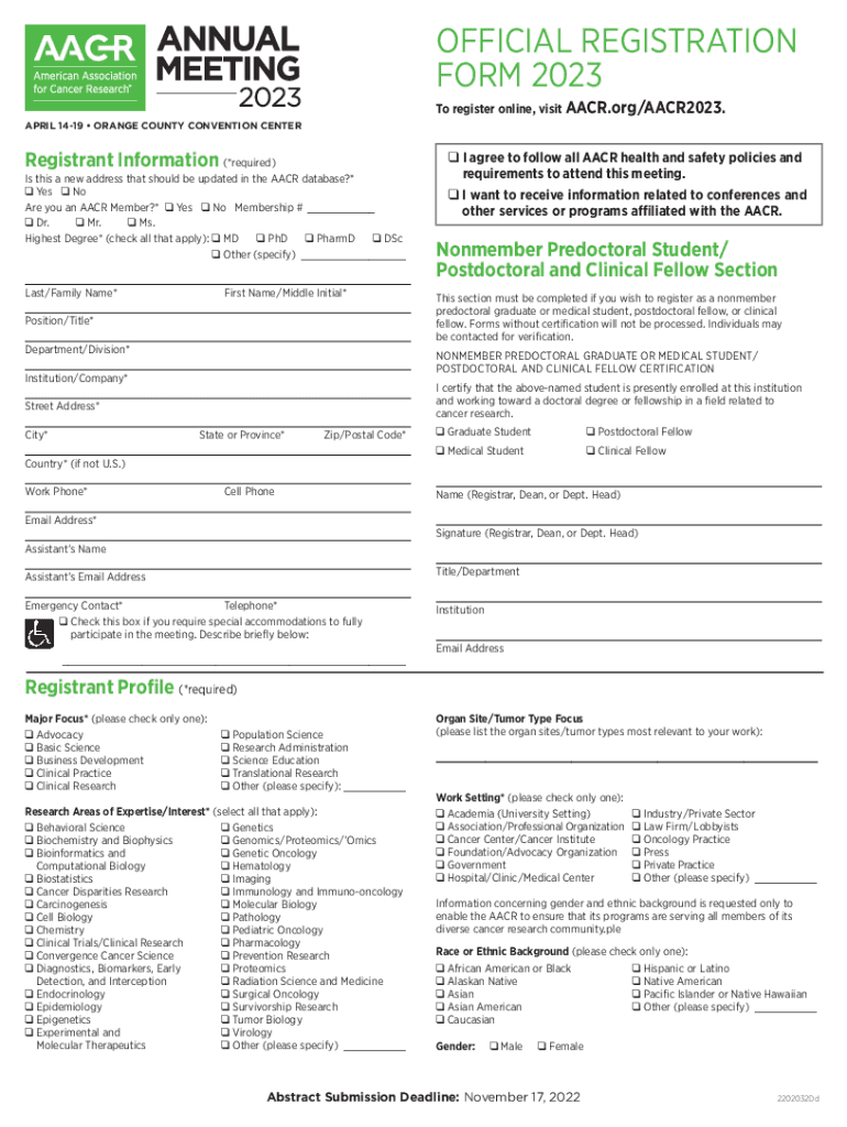 Fillable Online OFFICIAL REGISTRATION FORM 2023 Fax Email Print - pdfFiller