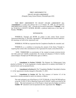 Fillable Online First Amendment to Grant-Award-Agreement-Wakulla County ...