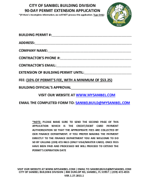 Fillable Online 90-DAY PERMIT EXTENSION APPLICATION Fax Email Print ...