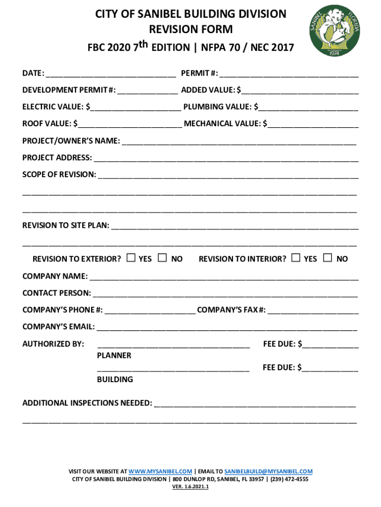 Fillable Online REVISION FORM Fax Email Print - pdfFiller