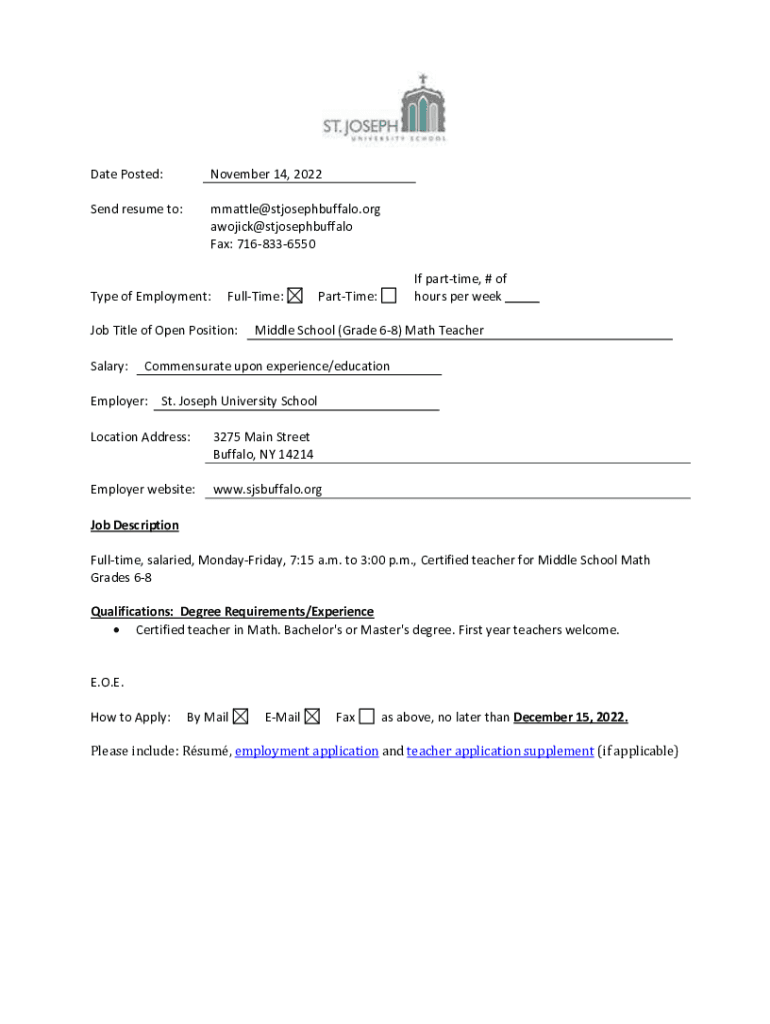 Fillable Online Job Posting Form Fax Email Print - pdfFiller