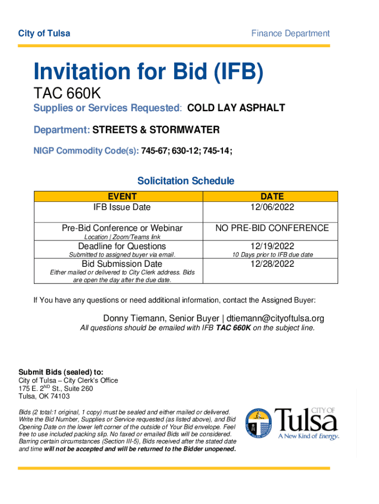Fillable Online Invitation to Bid Division Street and Mansfield Street Grind ... Fax Email Print ...