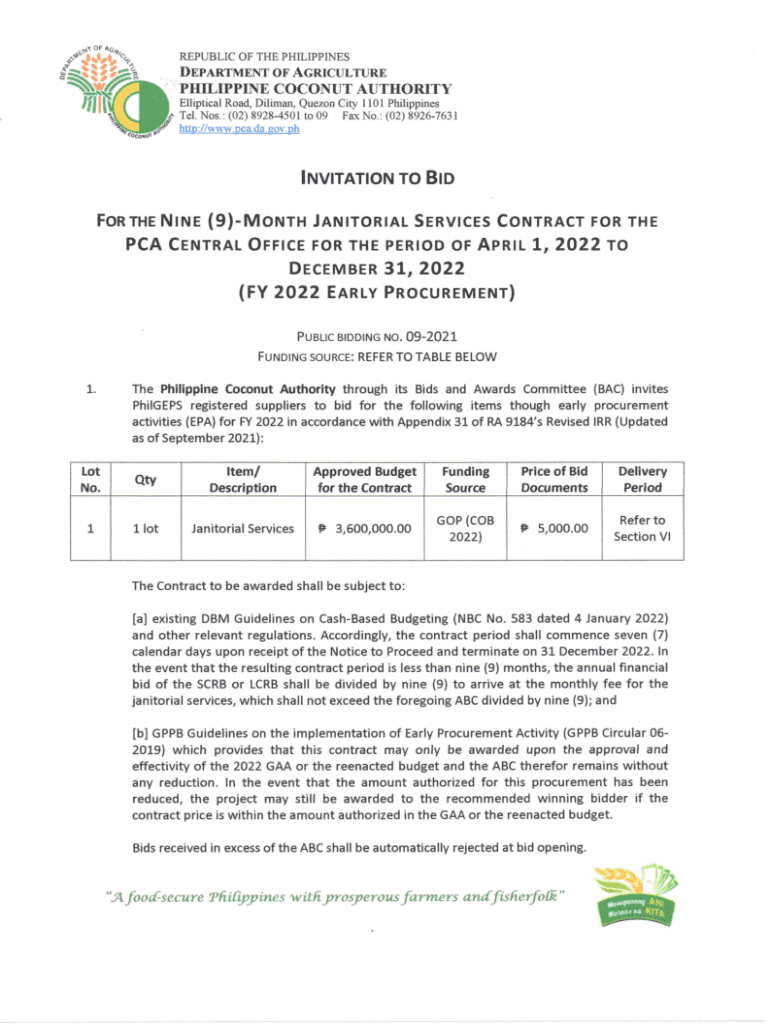 Fillable Online Procurement of Works - DPWH Fax Email Print - pdfFiller