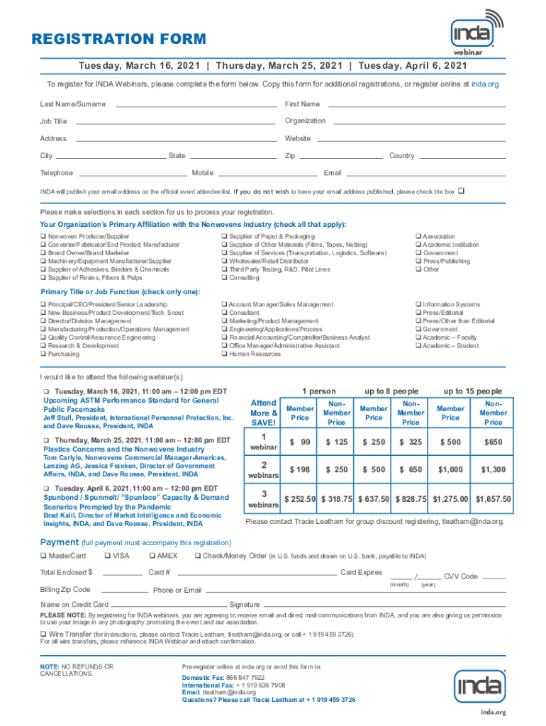 Fillable Online Webinar Registration Form Template - Jotform Fax Email ...