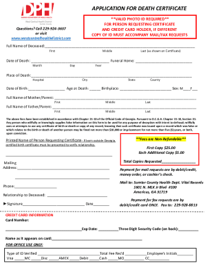 Fillable Online Death certificate application form - GOV.UK Fax Email ...