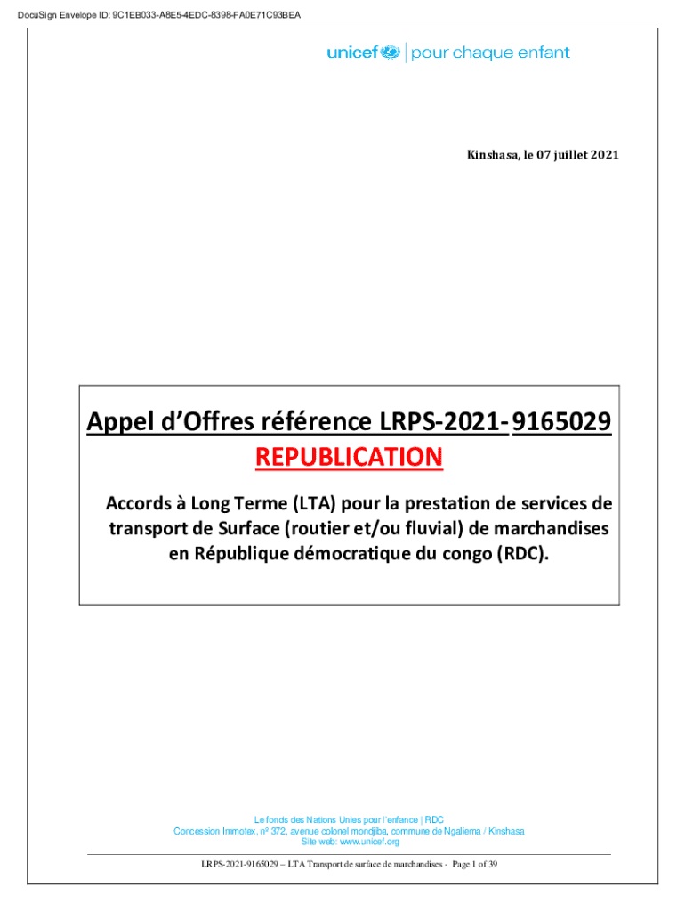 Remplissable En Ligne Accords Long Terme (LTA) pour la prestation de services de Fax Email ...