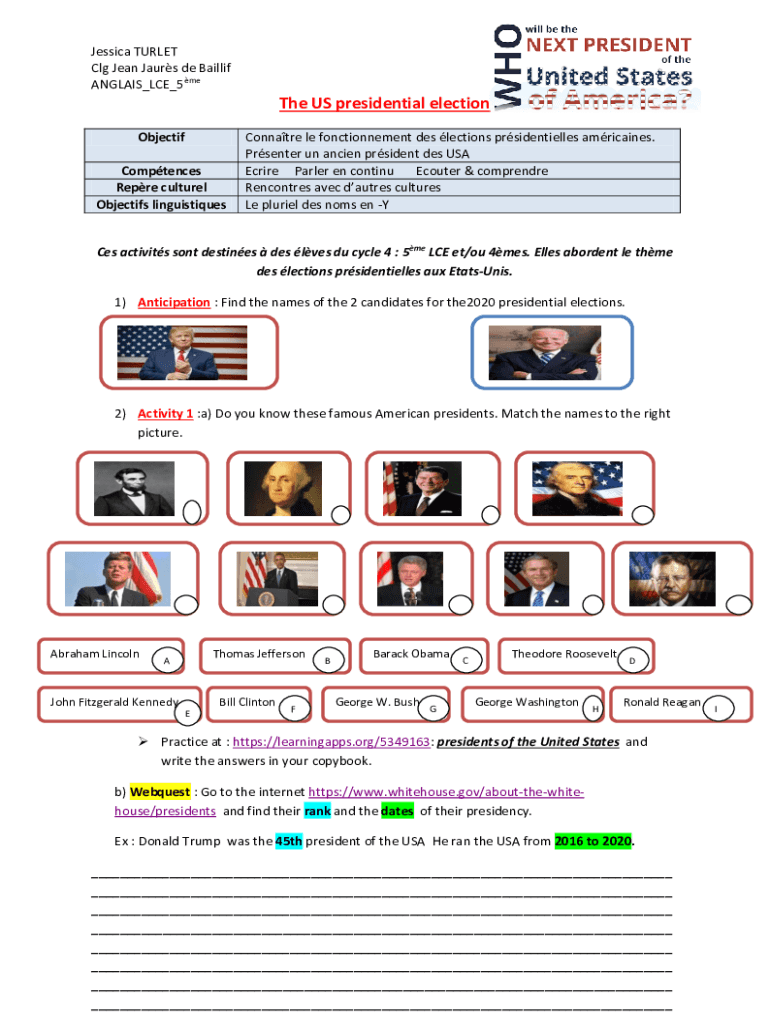 Fillable Online The US presidential election Fax Email Print - pdfFiller