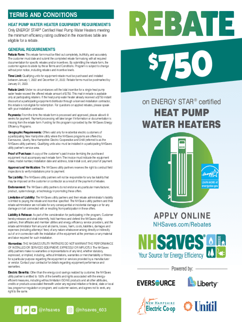 Fillable Online Heat Pump Water Heater - NHEC Fax Email Print - pdfFiller