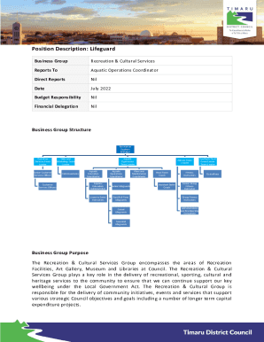 Fillable Online Lifeguard Job Description Sample Template ...