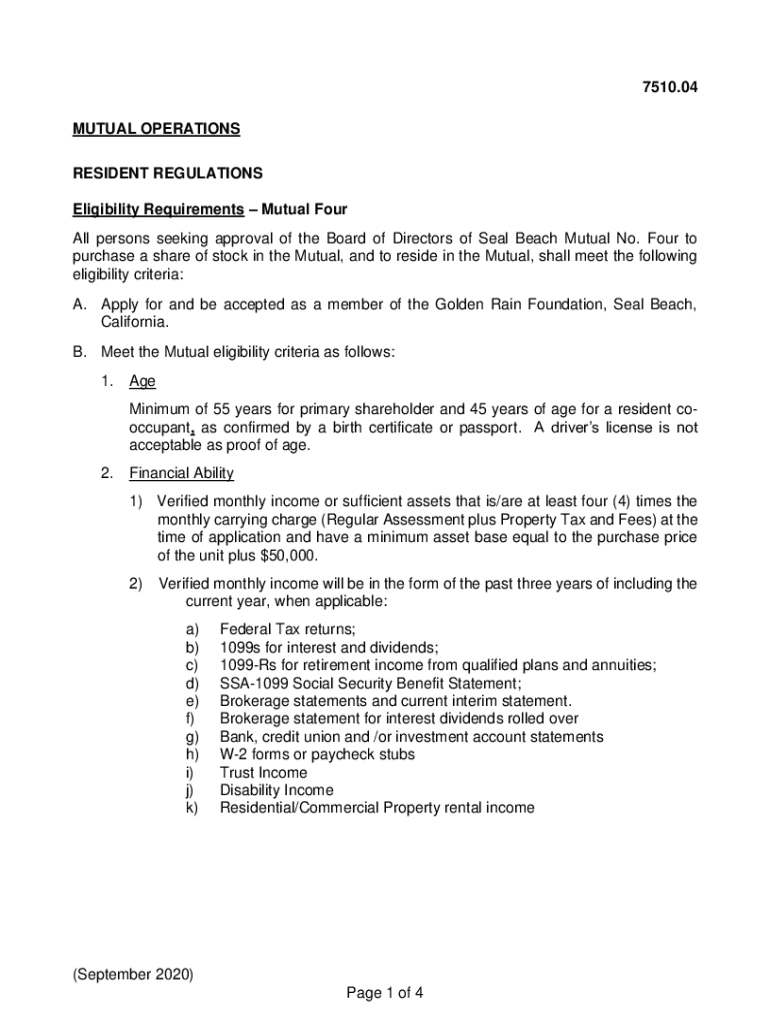 Fillable Online Leisure World Seal Beach Mutual 16 Resident Handbook ...