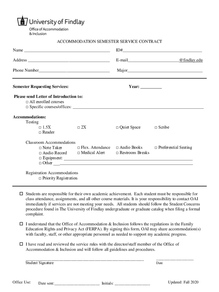 Fillable Online housing and food service contract exemption request Fax ...