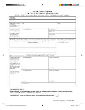 Fillable Online Stock Transfer Form - Fill Online, Printable, Fillable ...