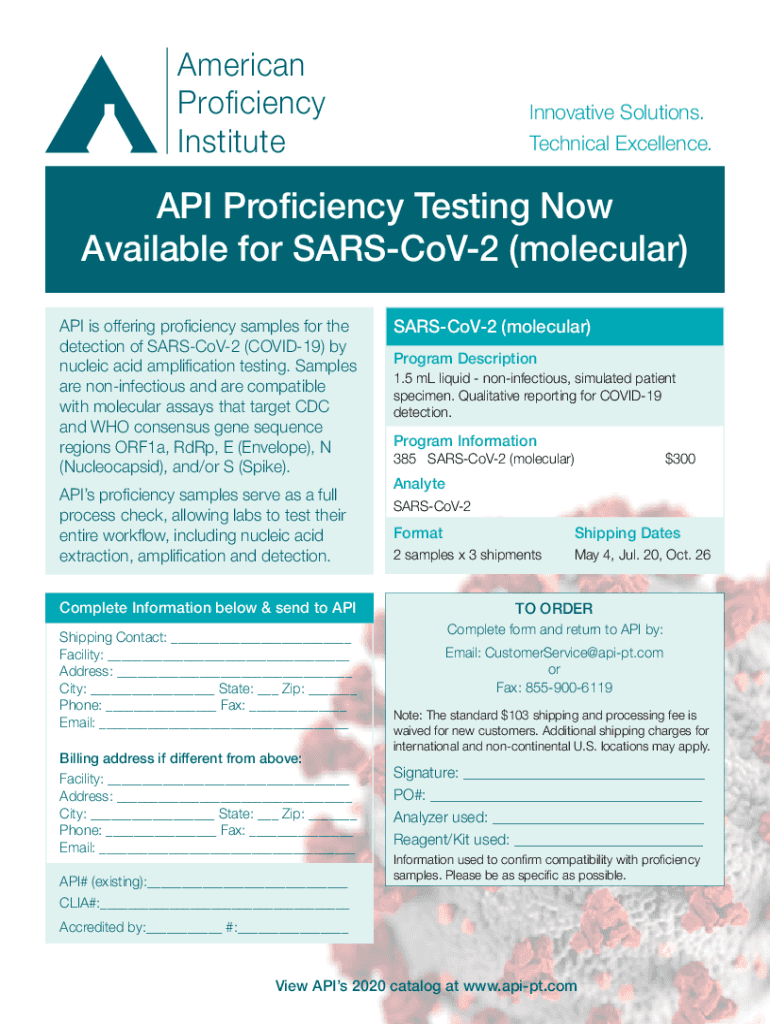 Fillable Online Identification of SARS-CoV-2 in a Proficiency Testing ...