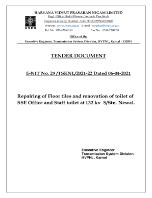 Fillable Online HARYANA VIDYUT PRASARAN NIGAM LIMITED HVPN Fax Email ...