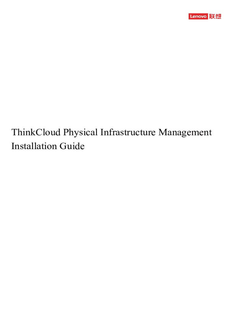 Fillable Online ThinkCloud Physical Infrastructure Management Installation ... Fax Email Print ...