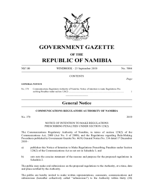 Fillable Online Communications Regulatory Authority of Namibia: Notice ...