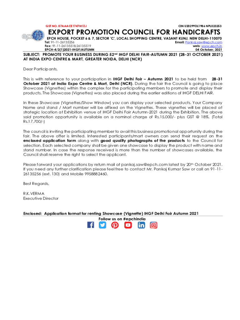 Fillable Online Regional offices Addresses of EPCH Fax Email Print ...