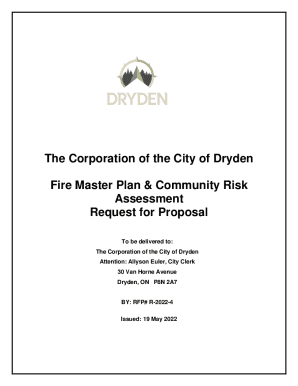 Fillable Online The Corporation of the City of Dryden Fire Master Plan ... Fax Email Print ...