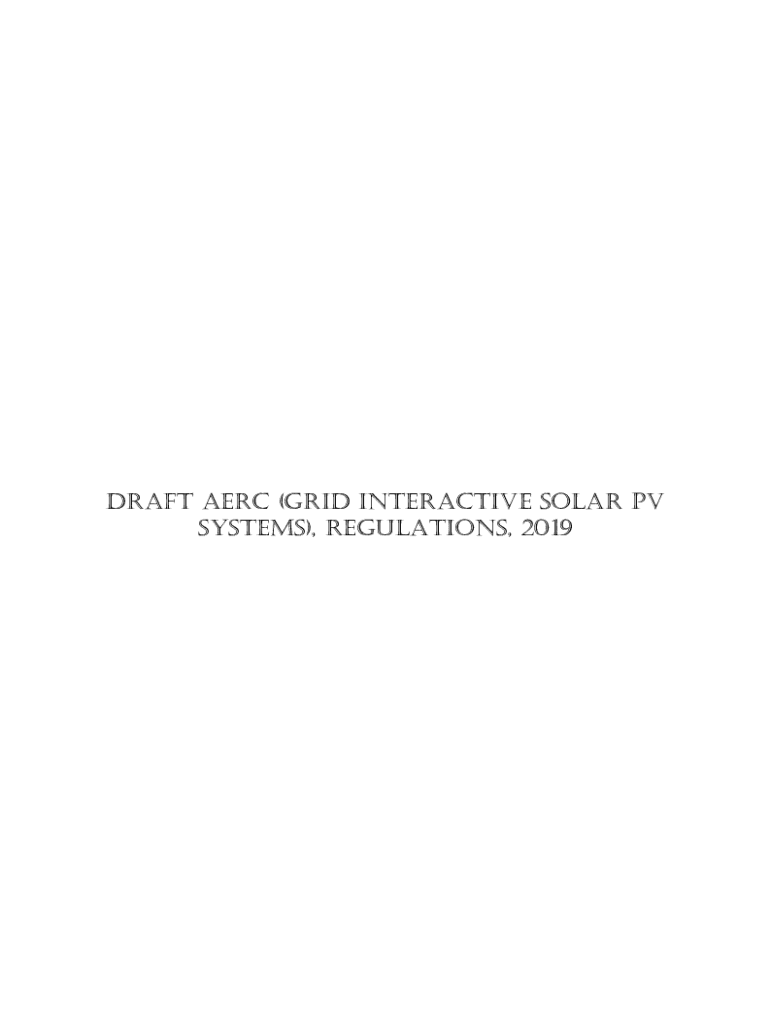Fillable Online DRAFT AERC (GRID INTERACTIVE SOLAR PV SYSTEMS ... Fax Email Print - pdfFiller
