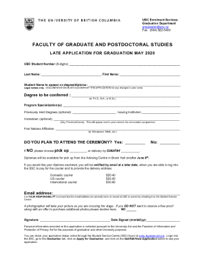Fillable Online May 2020 Late Graduation Application Form - G+PS.docx ...