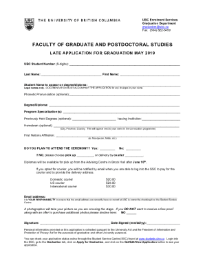 Fillable Online May 2019 Late Graduation Application Form - G+PS.docx ...