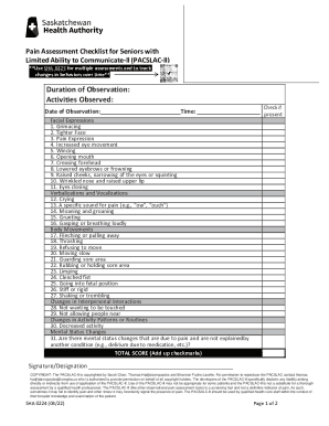 Fillable Online SHA 0224 PACSLAC II Single Assessment Form Fax Email ...