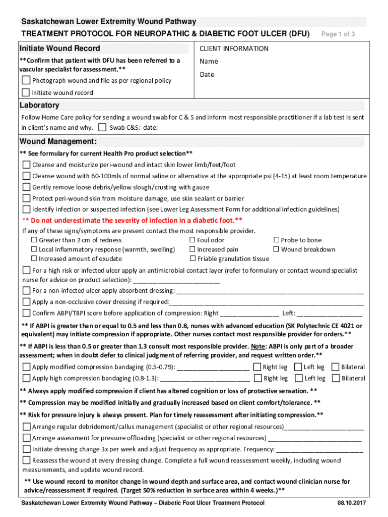 Fillable Online Introduction to Lower Extremity Wound Tools and Forms ...