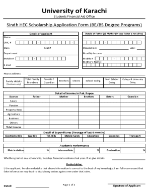 Fillable Online HEC need based Scholarship Application form - Yumpu Fax ...