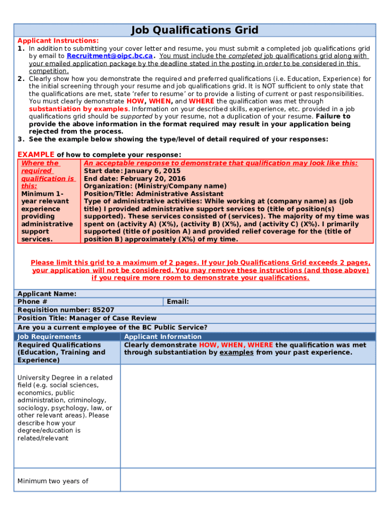 Writing a Letter of Qualification - University of Idaho Doc Template ...