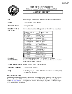 Fillable Online Pacific Grove's NOAA building to be considered for ...