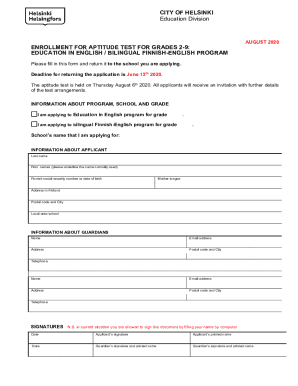 Fillable Online Pupil admissions for upper level of comprehensive ...