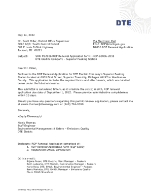 Fillable Online ROP Renewal Application Cover Letter to EGLE AQD ...