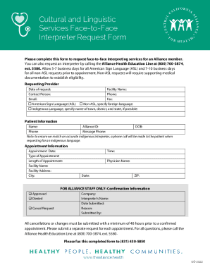 Fillable Online Face-to-Face Interpreter Request Form Fax Email Print ...