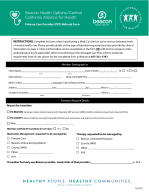 Fillable Online Beacon Health Options/Central California Alliance for ...