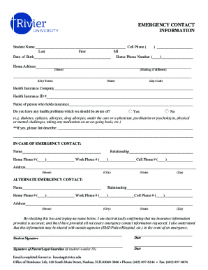 Fillable Online Emergency Contact Information (Interactive) Fax Email Print - pdfFiller