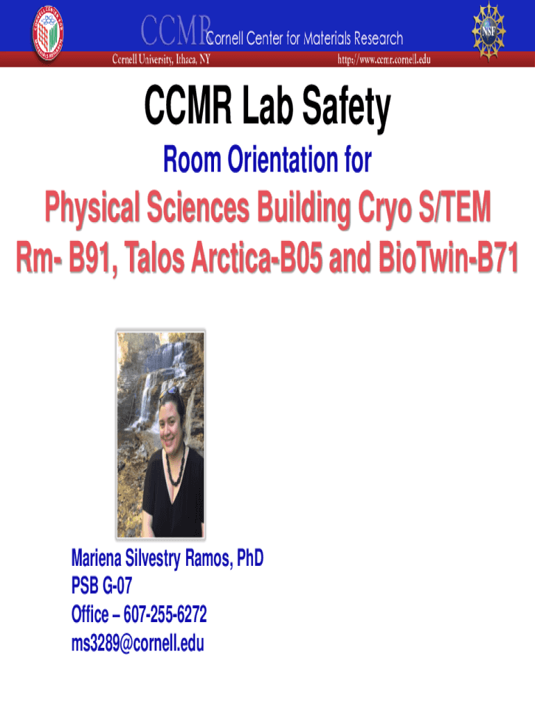 Fillable Online CCMR Lab Safety - Cornell University Fax Email Print ...