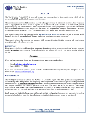Fillable Online The World Justice Project (WJP) is honored to count on ...