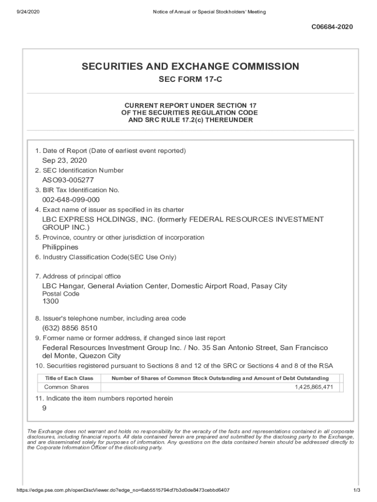 Fillable Online LBC EXPRESS HOLDINGS, INC Fax Email Print - pdfFiller