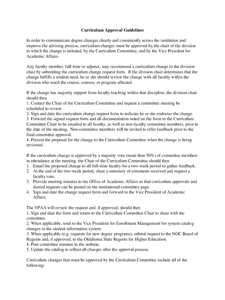 Fillable Online ensuring effective curriculum approval processes: a guide for Fax Email Print ...