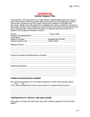 Fillable Online 'Gender support' plans at school: Here's what parents ...