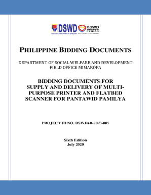 Fillable Online PHILIPPINE BIDDING DOCUMENTS - DSWD Field Office 2 Fax ...